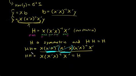Least Squares Variance Of Residuals Using Matrices And The Hat Matrix H Youtube