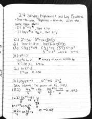 3 4 Solving Exponential And Logarithmic Equations Pdf Course Hero