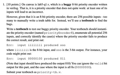 Solved 10 Points On Canvas Is Lab5 Q1v Which Is A Buggy