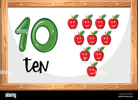 Number Ten Concept Poster Illustration Stock Vector Image And Art Alamy