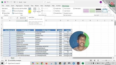 Data Filter Using Slicer Tool In Excel In Kannada Youtube