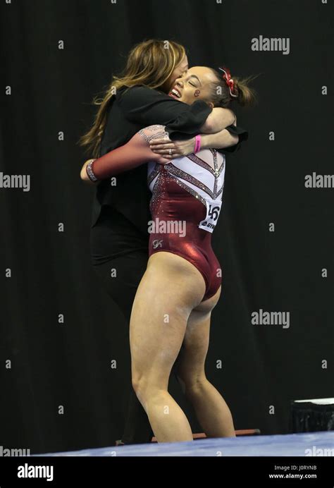 St 15th Apr 2017 Oklahomas Maggie Nichols Hugs Head Coach Kj