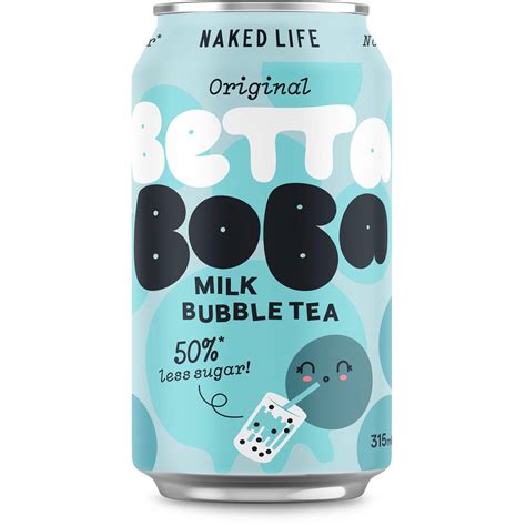 Naked Life Original Betta Bobo Milk Bubble Tea Can 315ml Woolworths
