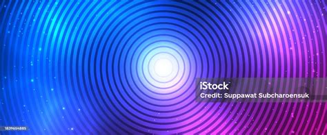 Concentric Circles Lines Pattern Background With Lighting Effect