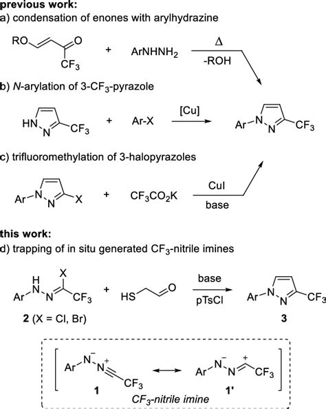 One Pot Synthesis Of 1 Aryl 3 Trifluoromethylpyrazoles Using Nitrile Imines And