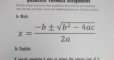 Math Love Quadratic Formula Templates