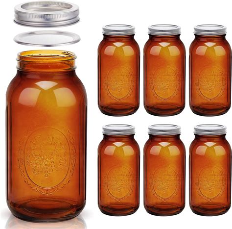 Mason Jars Pitcher 2 Pack 79 Oz Glass Jars With Lids Airtight Wide