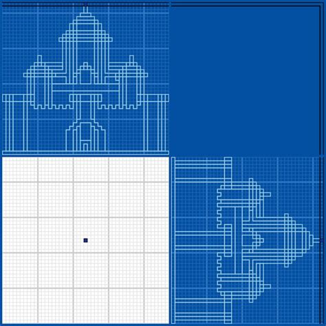 Castle With Blue Towers Blueprints For Minecraft Houses Castles