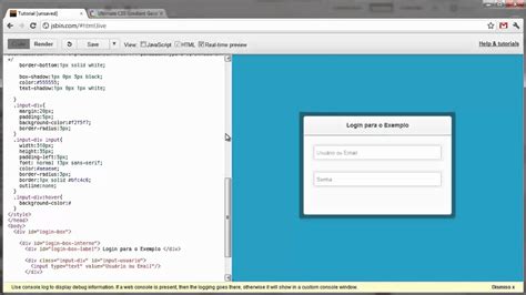 [tutorial] criando uma bela página de login html css a partir de um psd parte 2 de 2 youtube