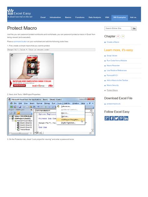 Chapter 19 Protect Macro Pdf Microsoft Excel Computer Science