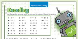 Grade 3 Robotics And Coding Decoding Using Clues Twinkl