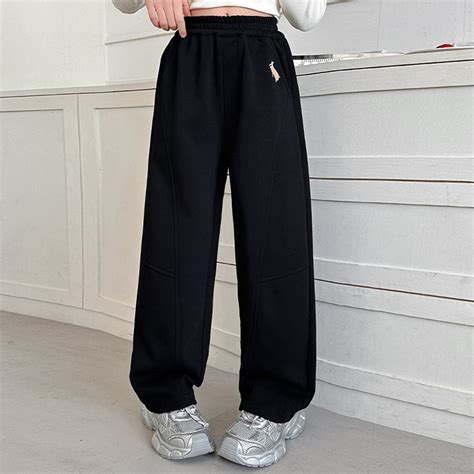 Girls Cute Pants Loose Fit Skateboard Denim Pants Streetwear Flexible