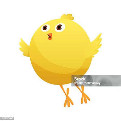 귀여운 작은 만화 병아리는 흰색 배경에 고립 된 비행하려고합니다 재미 노란색 닭 어린이를위한 작은 닭의 벡터 그림 가금류에 대한 스톡 벡터 아트 및 기타 이미지 Istock
