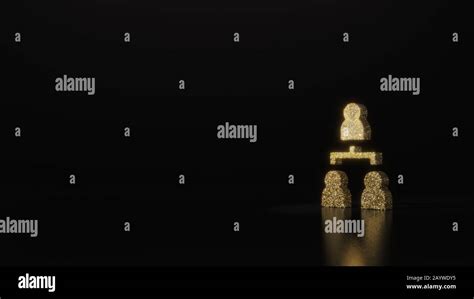 Gold Glitter Symbol Of Hierarchical Structure Of Four People D