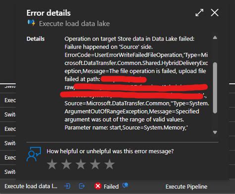 Azure Data Factory Pipeline Fails Randomly With Error Specified Argument Was Out Of The Range