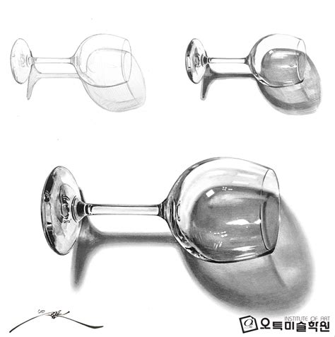 실전수업시범작 기초디자인 질감표현 기디 와인잔 소묘 개체표현 개체시범 수업작 매일매일시범 수시 정시 합격