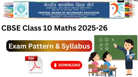 Cbse Class 10 Maths Syllabus 2025 26 Download Pdf And Full Exam Pattern