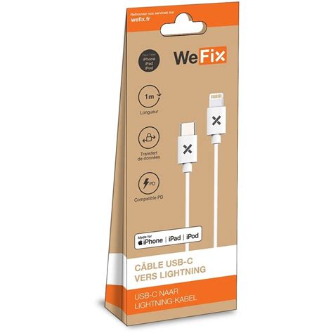 Câble Pour Smartphone Wefix Cbl Ligusbc 1m Wh Darty Martinique