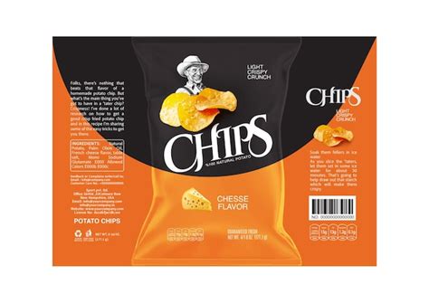 Premium Vector Creative Potato Chips Packaging And Label Collection