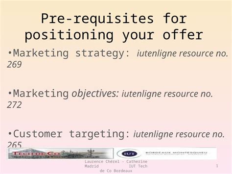 Ppt Pre Requisites For Positioning Your Offer Marketing Strategy