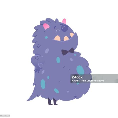 세균 괴물 벡터 삽화입니다 만화 격리 재미있는 파란색 바이러스 또는 박테리아 캐릭터는 무서운 화난 얼굴 이빨과 혀로 입을 벌리고 미생물 세포 또는 외계 생물을 가지고