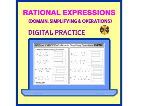 Rational Expressions Domainsimplifying And Operations Practice 41 Problems Teaching Resources