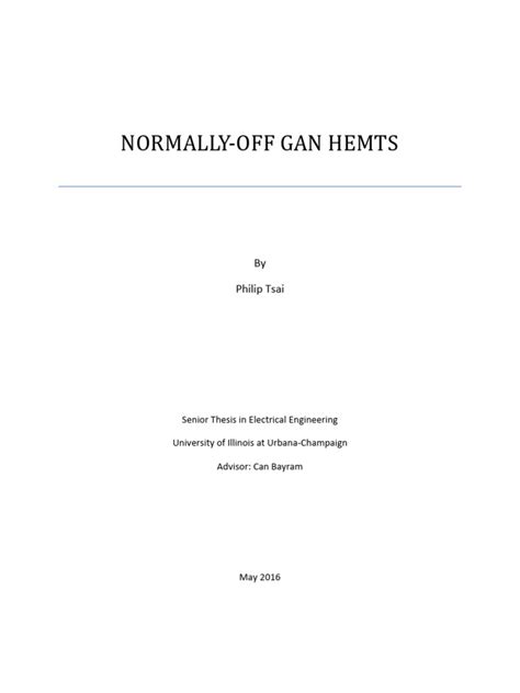 Normally Off Gan Hemt Download Free Pdf Field Effect Transistor Transistor