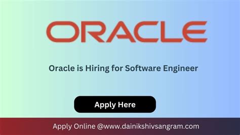 Oracle Is Hiring For Software Engineer Fresher Job Oracle Is Hiring For Software Engineer Fresher Job