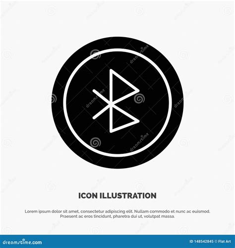 Bluetooth Ui User Interface Solid Glyph Icon Vector Editorial Image Illustration Of