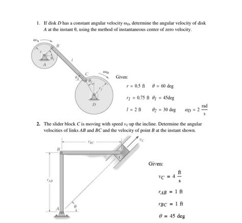 Question 1 If Disk D Has A Constant Angular Velocity Omegad Determine
