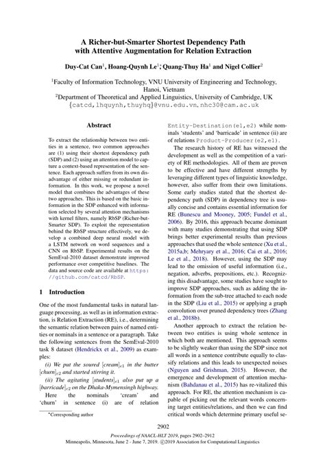 Pdf A Richer But Smarter Shortest Dependency Path With Attentive Augmentation For Relation