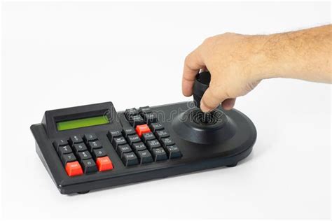 Cctv Control Panel In Use With Joystick For Surveillance System Stock
