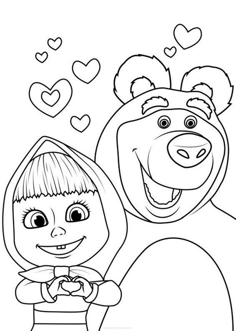 Masha Y El Oso Para Colorear Dibujos Para Imprimir En Pdf Gratis