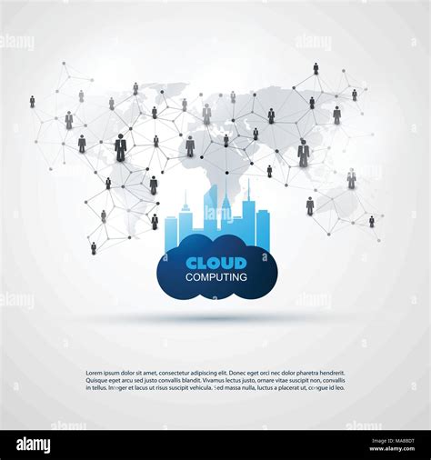 Cloud Computing And Smart City Design Concept Digital And Business Network Connections