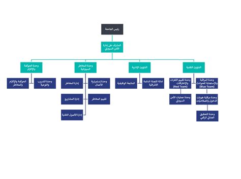الهيكل التنظيمي إدارة الأمن السيبراني مكتب رئيس الجامعة جامعة أم