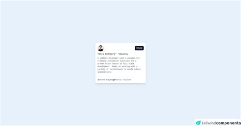 Tailwind Css Profile Info In Popover Cards Popover