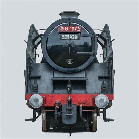 A Black And Red Train With The Number 372 On The Front Premium Ai