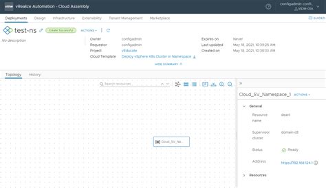 Using Vra To Deploy Vsphere With Tanzu Namespaces And Clusters