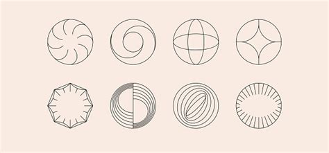 벡터 최소 기하학적 일러스트 세트 트렌디한 추상적 미적 선형 컴포지션 프린트 프레임 및 그래픽 디자인 요소 방주에 대한 스톡