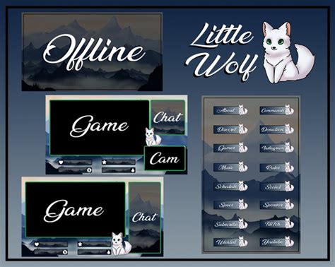 Cute Twitch Overlay Twitch Wolf Overlay Little Wolf Etsy