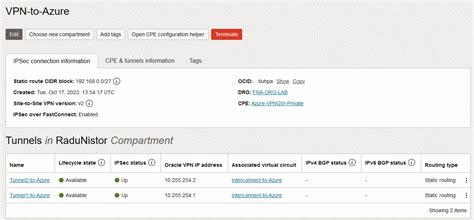 Ipsec Over Oci To Azure Interconnect