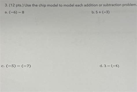Solved 3 12 Pts Use The Chip Model To Model Each