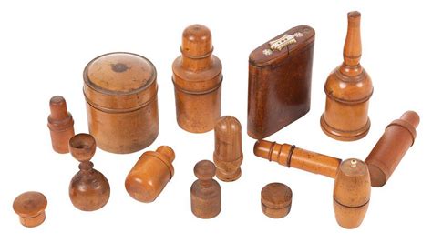 19th Century Treen Miniatures And Puzzle Box Collection Boxes Writing Sewing Etc Small