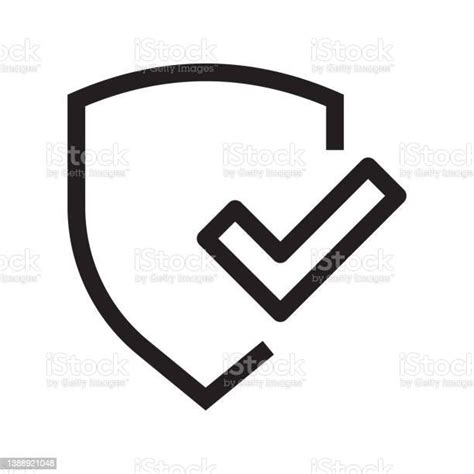 흰색 배경의 윤곽선 스타일로 표시 아이콘을 보호하고 확인합니다 0명에 대한 스톡 벡터 아트 및 기타 이미지 0명 검은색 디자인 Istock