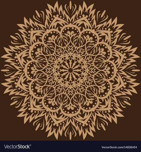 Mandala Brown Background Royalty Free Vector Image