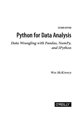 Python For Data Analysis Data Wrangling With Pandas Numpy And Ipython