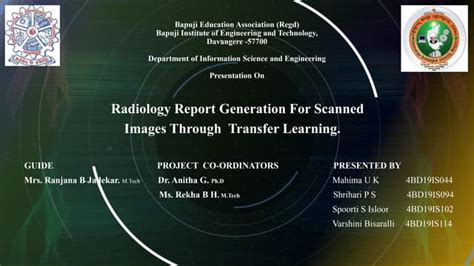 Radiology Report Generation Using Scanned Images Pptx