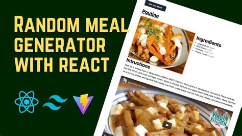 Random Meal Generator In React Youtube