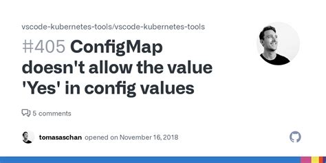 Configmap Doesnt Allow The Value Yes In Config Values · Issue 405 · Vscode Kubernetes Tools