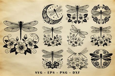 Floral Dragonfly Svg Bundle Graphic By Vectornest12 · Creative Fabrica